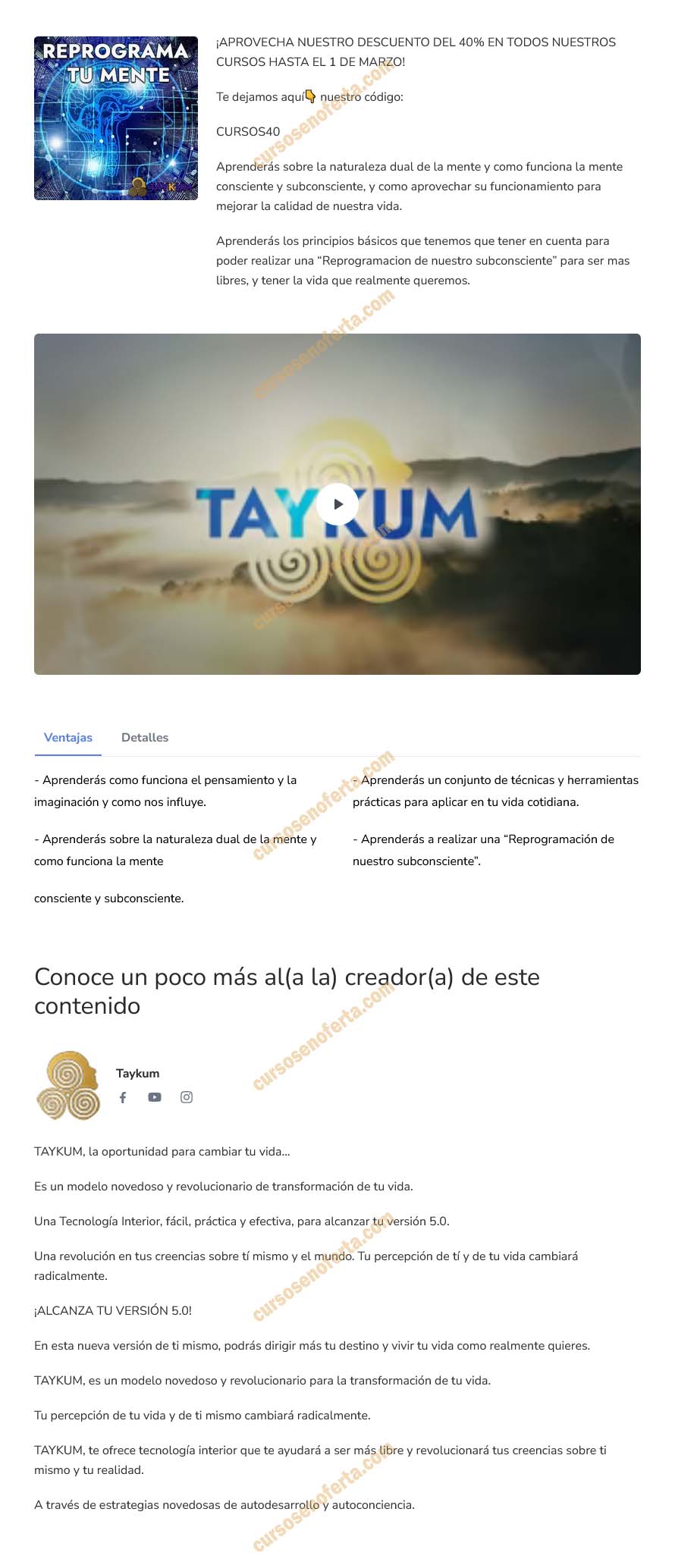 Takyum - Reprograma tu mente - cursosenoferta.com